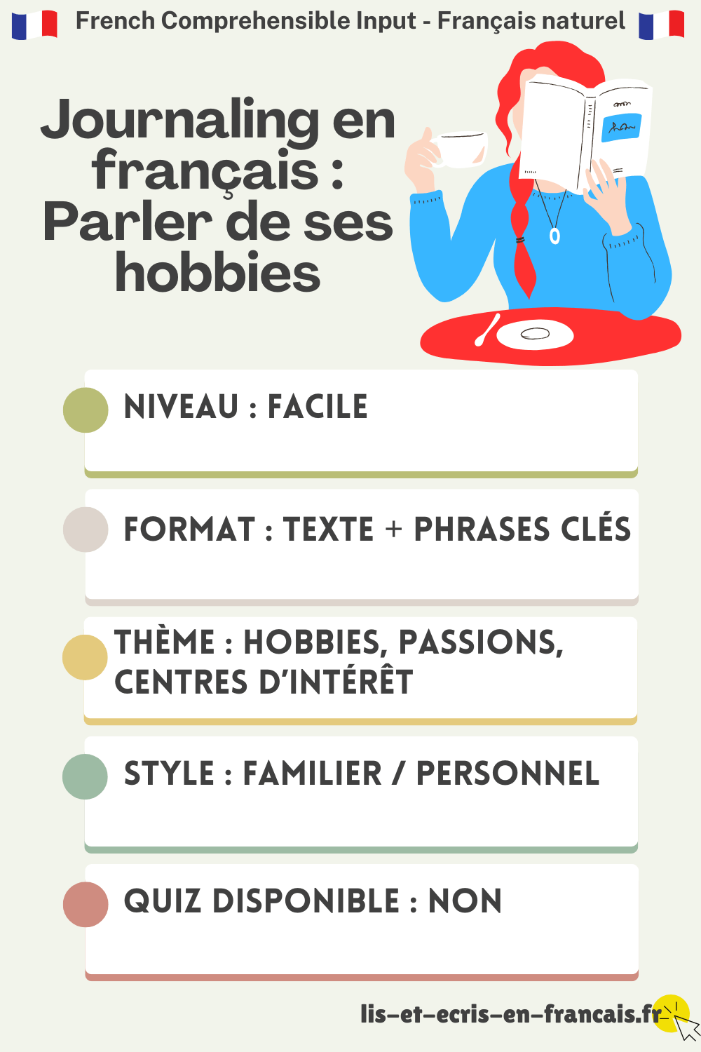 Parler et écrire à propos de ses hobbies en français (French journaling ...