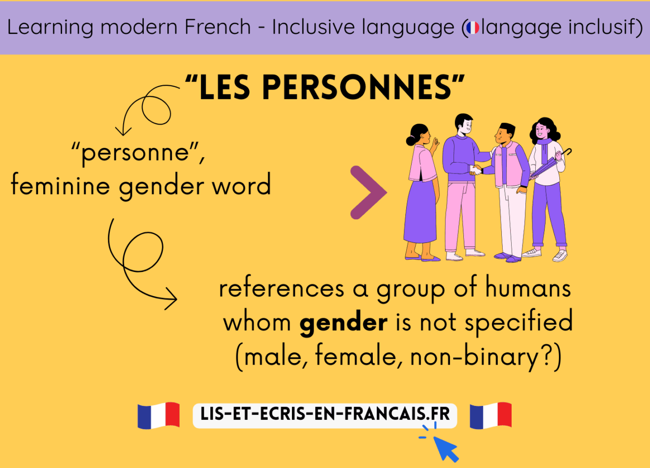 French inclusive writing explained to learners - Lis et écris en français